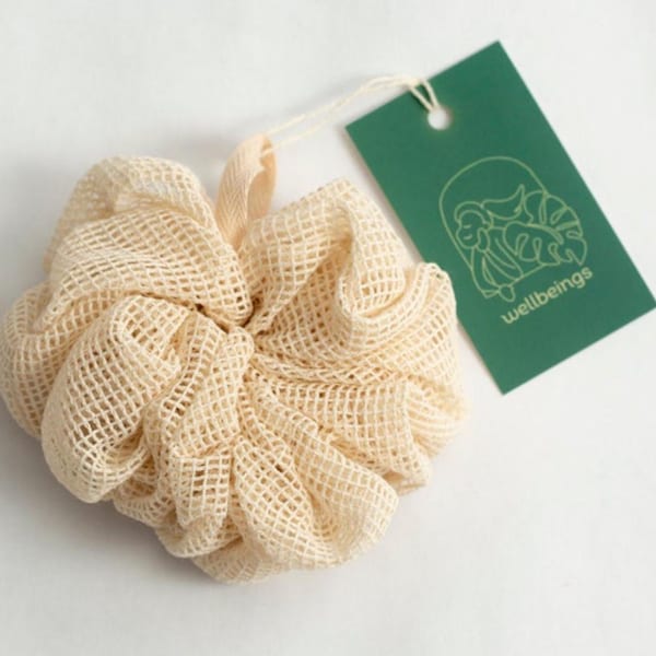 Organic Cotton Shower Pouf | Zero Waste Body Loofah | Ecofriendly Bath ...