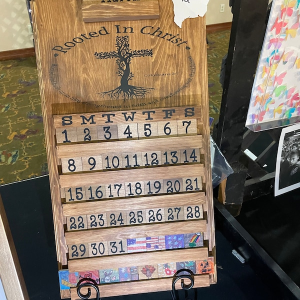 Wooden Perpetual Calendar, Wooden Calendar, Tree Calendar, Wedding Gift ...