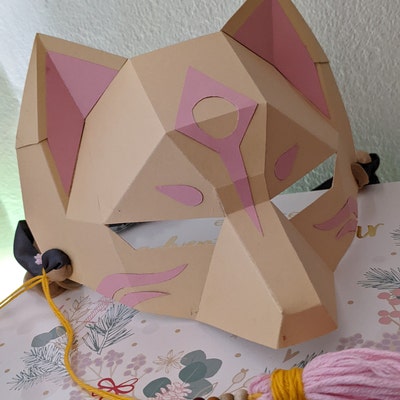 Oni Demon Mask Hannya Full Face Mask DIY Papercraft PDF - Etsy