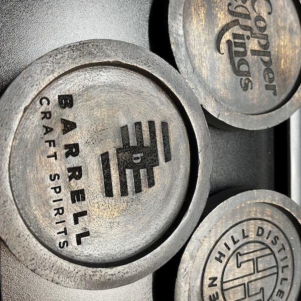 Custom Whiskey Bourbon Wooden Coasters - Free Shipping! Qty 5 Wood ...