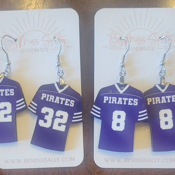 Football Jersey Earrings, Football Team Color Earrings, Game Day ...