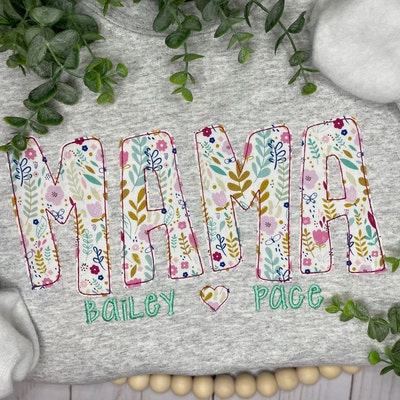 Bubble Mama Machine Embroidery Design, Mama Bean Stitch Applique ...