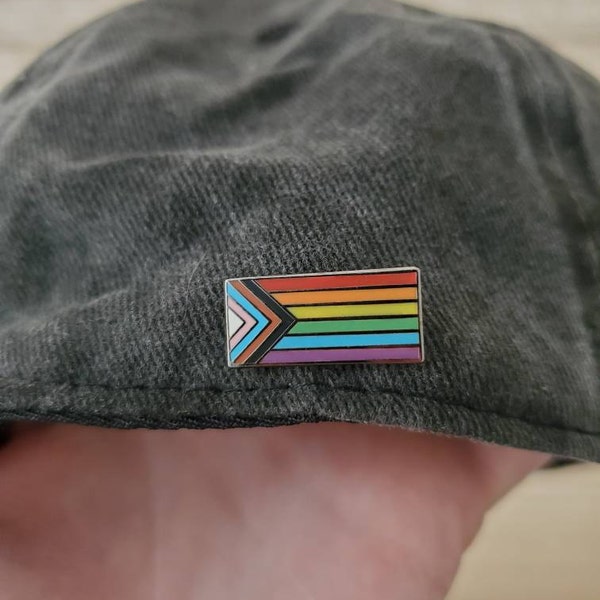 Progress Pride Flag Pin — Enamel Badge Rainbow Inclusive Gay LGBT ...