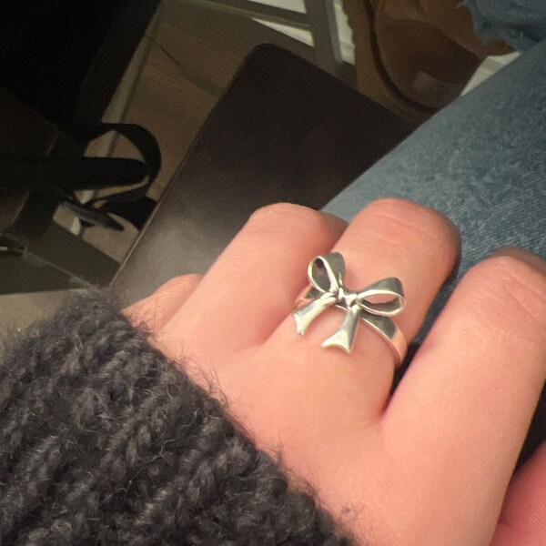 Sterling Silver Bow Ring - Etsy