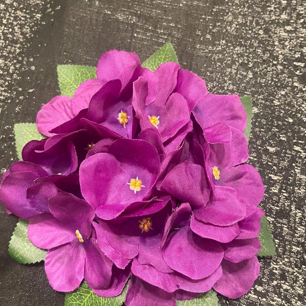African Violet Corsage// DST African Violet Flower Pin//purple Flower ...