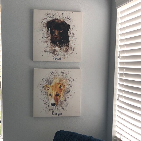 Dog Portrait, Pet Portrait, Portrait Print, Pet Print, Custom Portrait ...