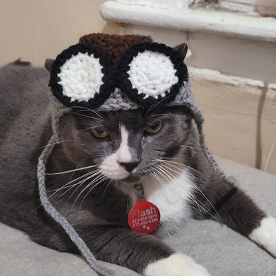 Aviator Hat Pattern, PDF Pattern, Oona Patterns, Hats for Cats, Cat Hat ...