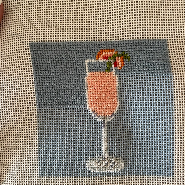 Cocktail Hour Needlepoint Coaster Ornament DIY Kit - Etsy