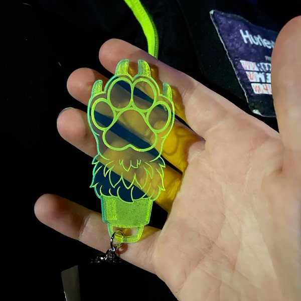 Mini Glow Paw Keychain / UV Glowing Furry Fandom Paws - Etsy