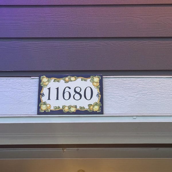 Green Italian House Number Tile, Signs for Home, Personalized Tile ...