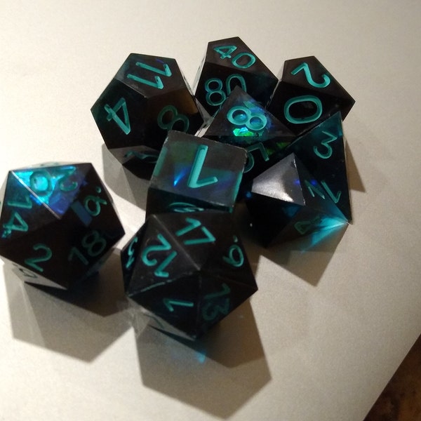Lightning Storm | Handmade | Sharp Edge Dice Set | Dungeons & Dragons ...