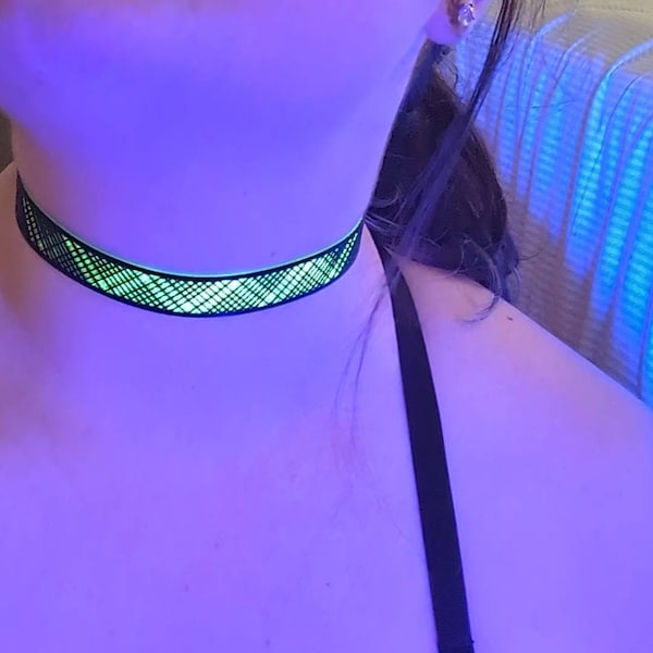 Antithesis Black Rubber Spike Choker (UV Reactive, Necklace, Artwear ...