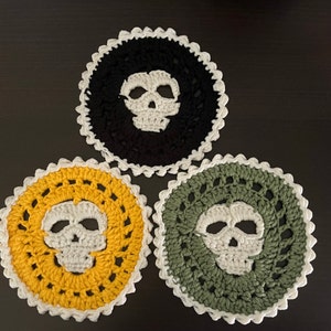 Crochet Pattern Mr Bones Skull Coaster Digital PDF - Etsy