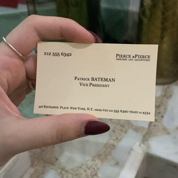 American Psycho Patrick Bateman Business Card - Christian Bale - Etsy