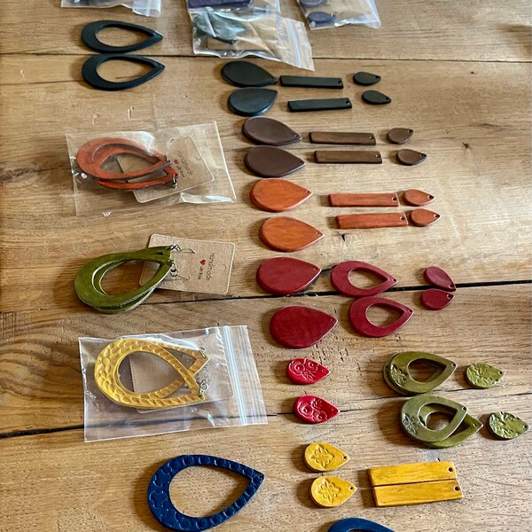 20 Pairs Earring Blanks Leather in Assorted Shapes, Earring Blanks ...
