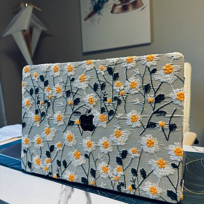 Floral Aesthetic Embroidery MacBook Case Pro 13M1 14 15 16 Touch Bar ...