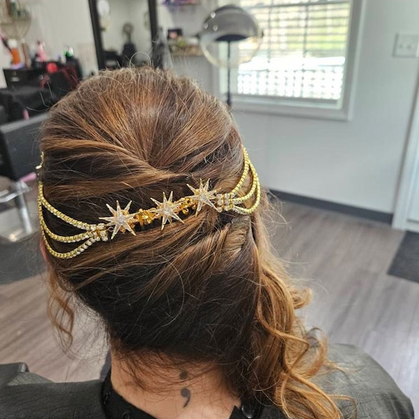 Beautiful Star Headpiece for a Celestial Wedding, Luxury Bridal Crown ...