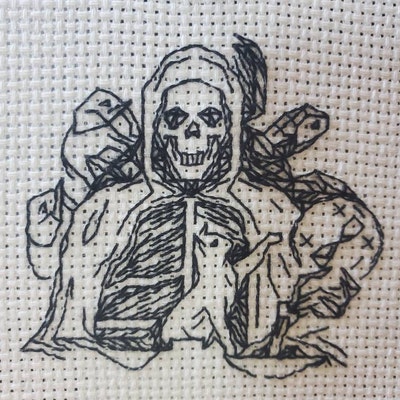 Temperature Stitch Gothic Cathedral With Stained Windows Modern Hand ...