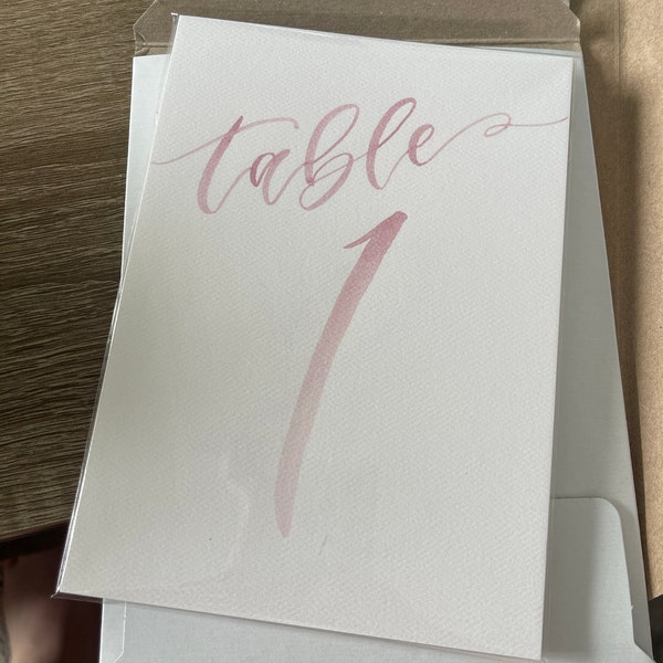 Watercolor Table Numbers Wedding, Calligraphy Table Number Cards, Table ...