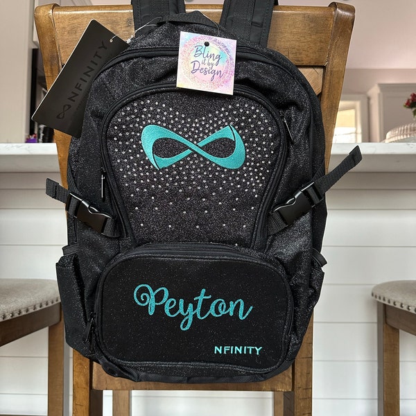 Nfinity Black Sparkle Backpacks With Teal Logo - Includes ...