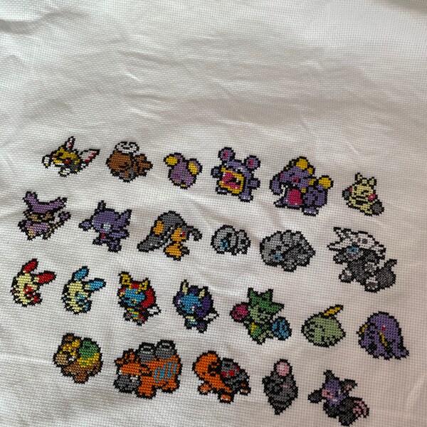 Pokemon Parody Generation III (third, 3rd) Cross Stitch Pattern ...