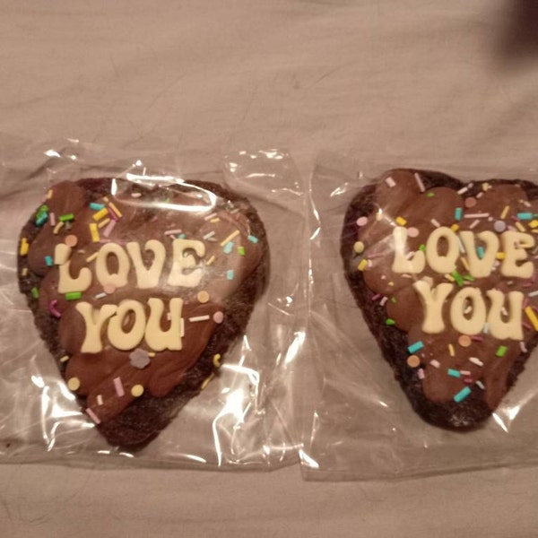 Mini Heart Brownie Slab / Postal Brownies / Letterbox Brownies / Love ...
