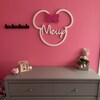Disney Minnie Mouse Silhouette Name Decor, Wooden Minnie Mouse With Bow ...