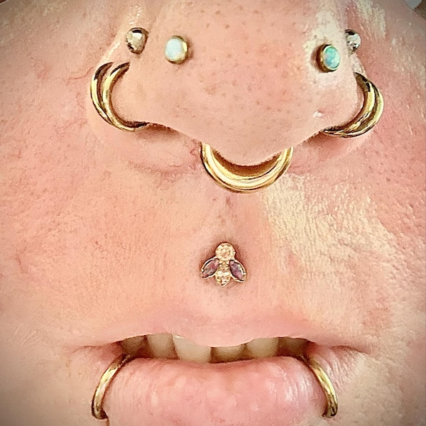 Implant Titanium Push in Threadless Nose Set ,L Bend Nose Stud ...