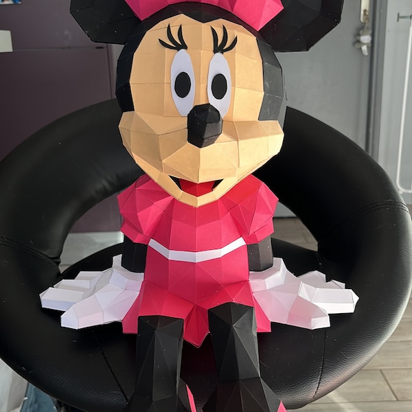 Papercraft Minnie Mouse, Pdf, SVG and DXF Format Compatible With Cricut ...