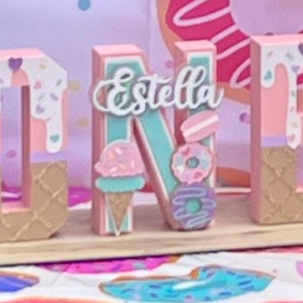 Sweet One First Birthday 3D Letters, Sweets Theme Party Decoration ...