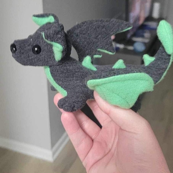 Customisable Handmade Mini Dragon Plush- Made to Order, Posable Wings ...