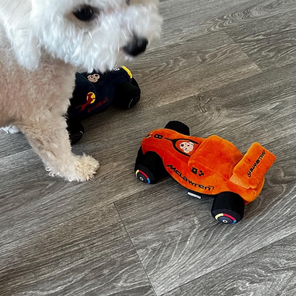 Formula 1 Parody Plush Dog Toy Car: Red Bull Themed Squeaky Toy - Etsy