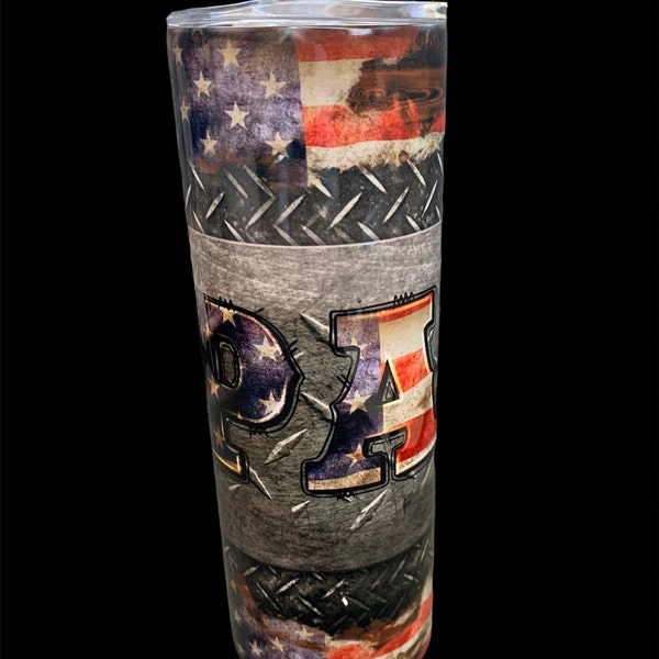 Papa Metal and American Flag Tumbler Png, American Flag Png, Metal Usa ...