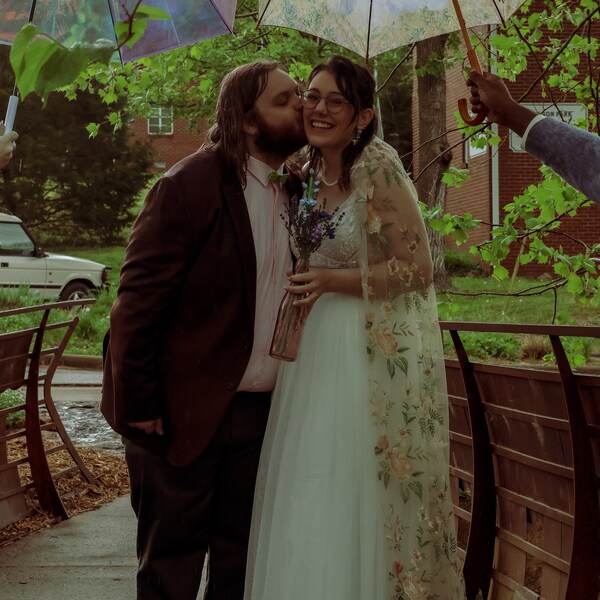 POPPY - Colourful Wildflower Embroidered Wedding Veil. Handmade to ...