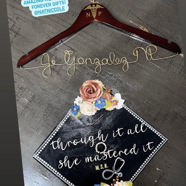 1st White Coat, Personalized Nurse Practitioner Hanger, New Graduate or ...