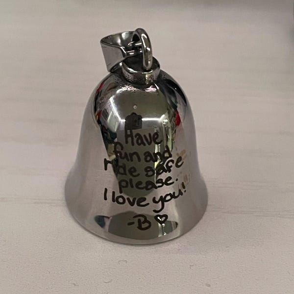Custom Engraved Stainless Steel Guardian Bell - Personalized Motorcycle ...