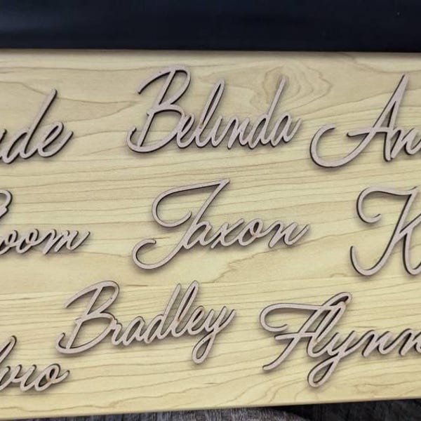 MDF Laser Cut Names | Wedding Place Names | Table Decoration - Etsy