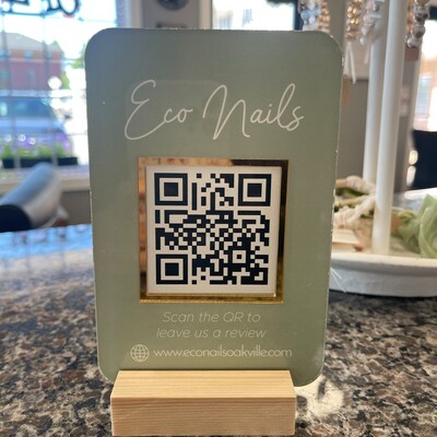 Mini QR Code Social Media Display Sign Facebook Instagram Business Sign ...