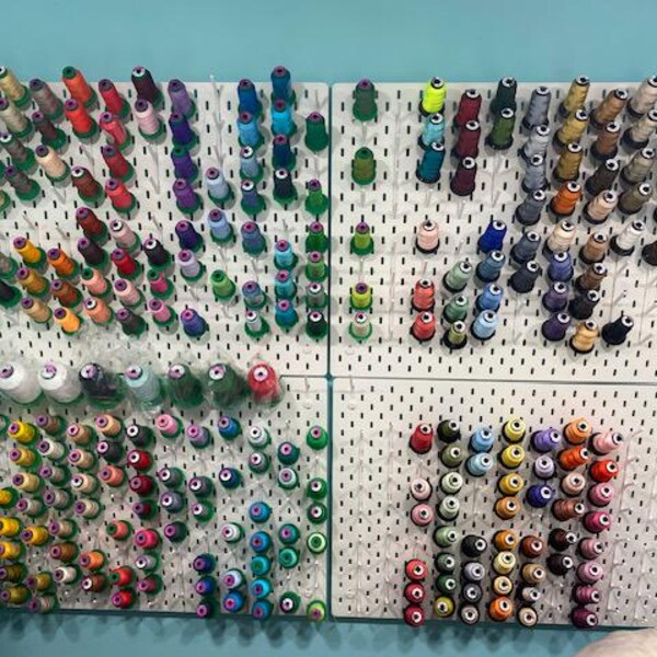 Skadis Pegboard Thread Spool Holder: Sewing & Embroidery Storage - Set ...
