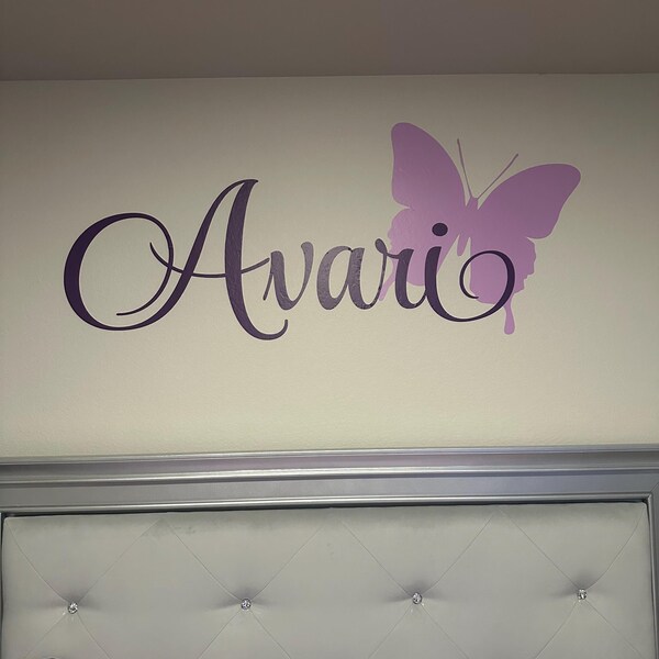 Name Wall Decal Butterfly Personalized Name Butterfly Wall Decal ...
