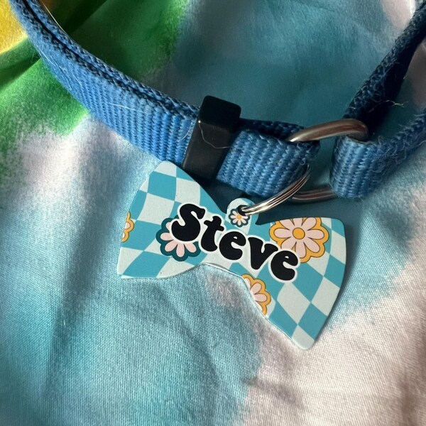 Retro Smiley Dog Tag Retro Dog Tag Pet Tag Custom Dog Tag Personalized ...