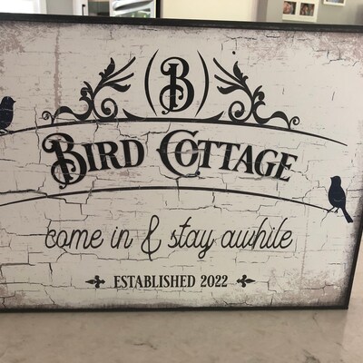 Custom Cottage Sign, Personalized Sign, Cottage Decor, Large Canvas ...
