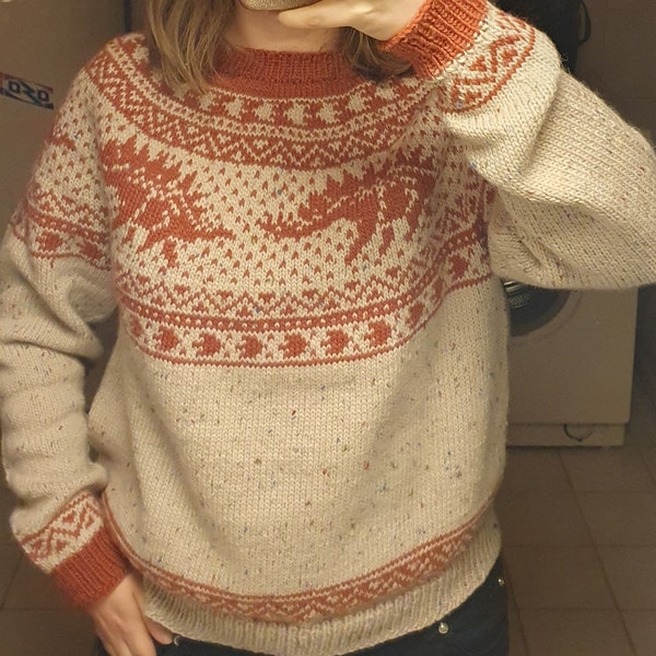 Stego Sweater (adult) Pattern, Knit Dinosaur Unisex Sweater, Digital ...