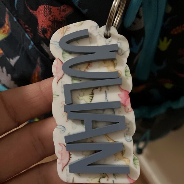 Acrylic Name Keychain, 3D Name Keychain, Backpack Keychain, Kids ...