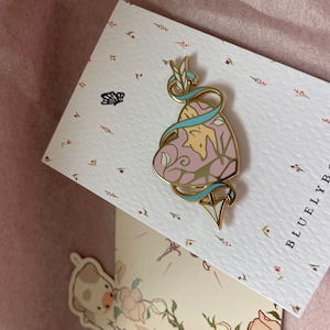 Pink Phone Enamel Pin Aesthetic Cute Pastel Flowers Kawaii Gold Chain ...