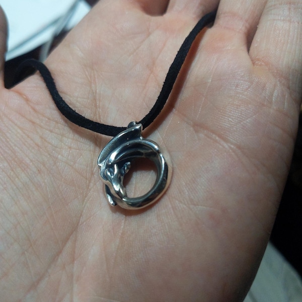Sleeping Dragon Sterling Silver Pendant Necklace / Curled up Dragon ...
