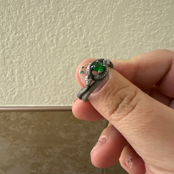 925 Sterling Silver Ouroboros Ring, Snake Silver Ring, Onyx Snake Oxidized Silver Ring, Goth ...