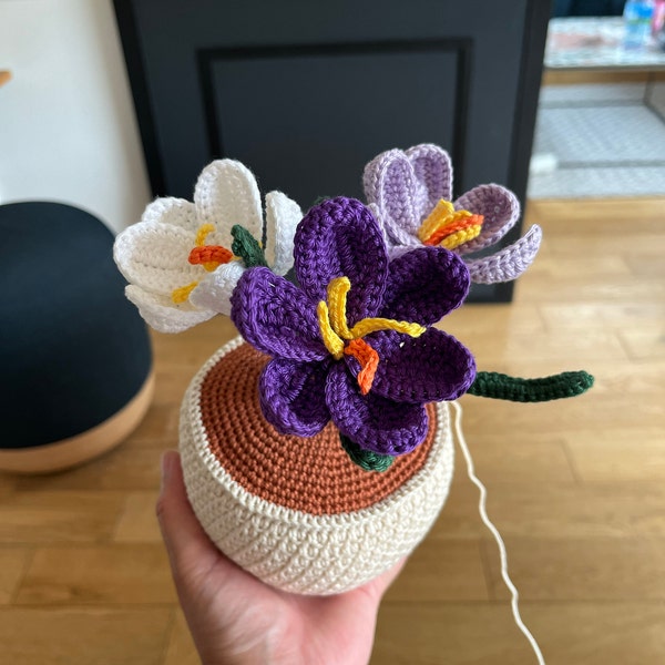 Crocus Crochet Pattern, Crocus Flower Pdf, Crochet Flower Pattern in ...
