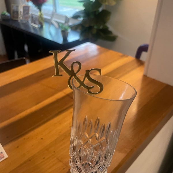 20/50/100pcs Personalized Wedding Drink Tags Initials, Initials Drink ...