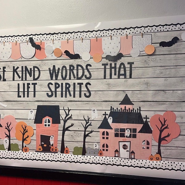 Pastel Haunted Houses Bulletin Board Kit (digital Download) - Etsy